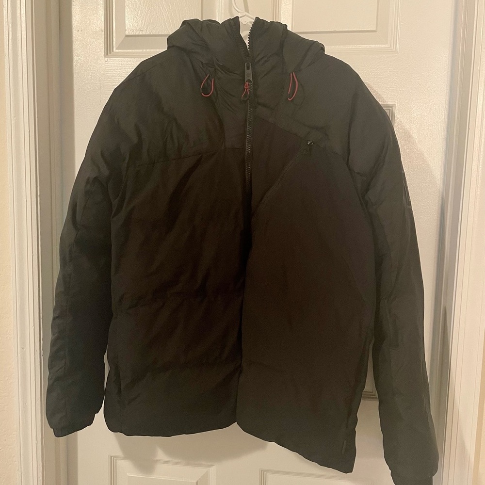 Timberland Black & Red/Burgundy Puffer Jacket With Ho… - Gem